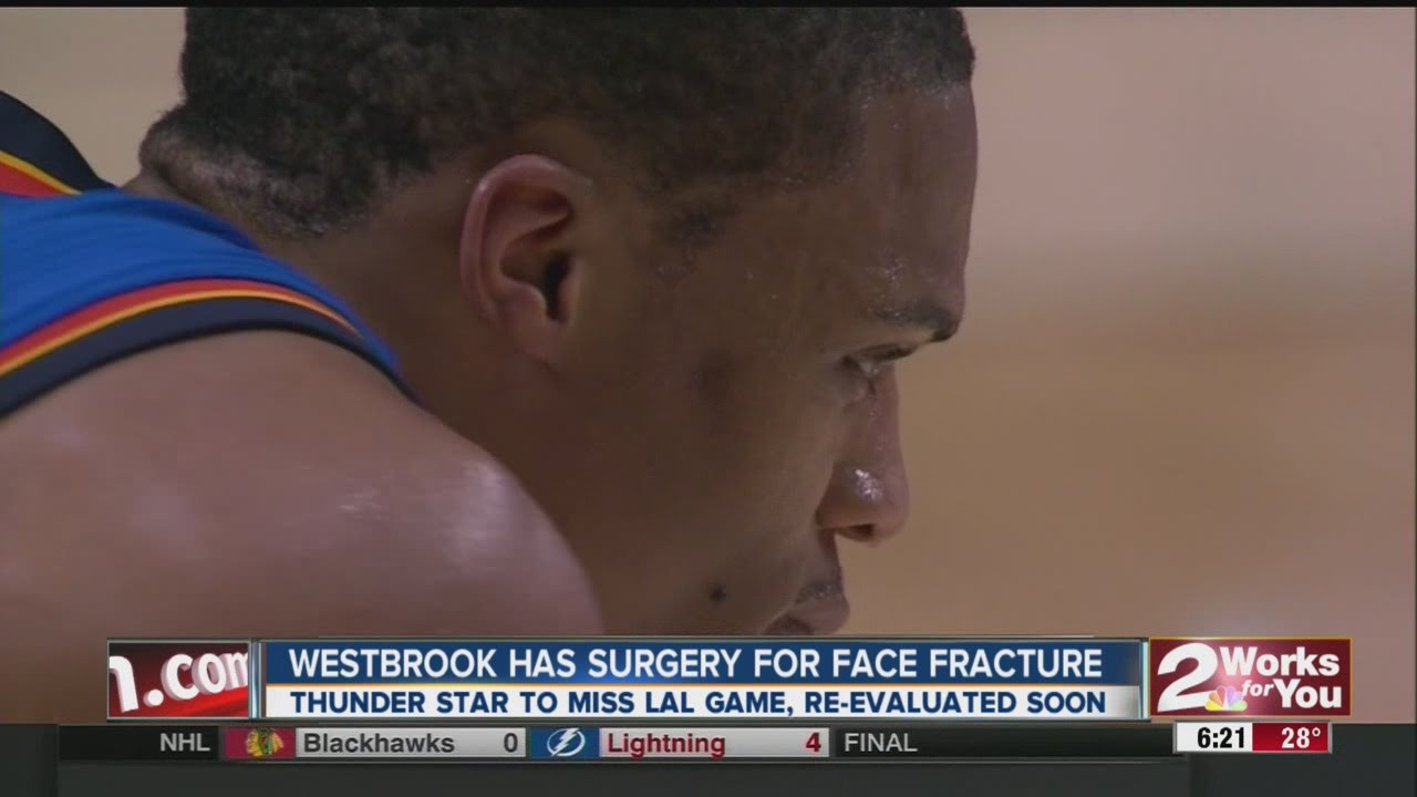 Westbrook has surgery for cheekbone fracture - YouTube