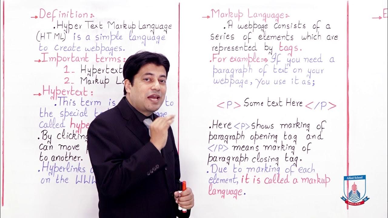 Class 9 - Computer Studies - Chapter 5 - Lecture 1 Introduction to HTML - Allied Schools - YouTube