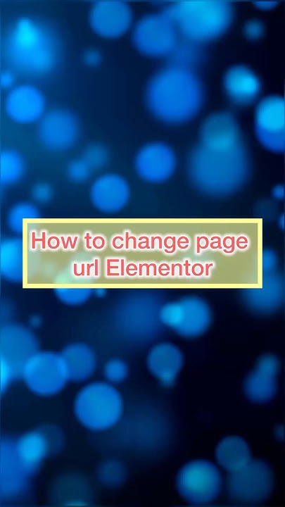 How to change page url elementor | page url name kaise change krain #pageurlnamechange # ...