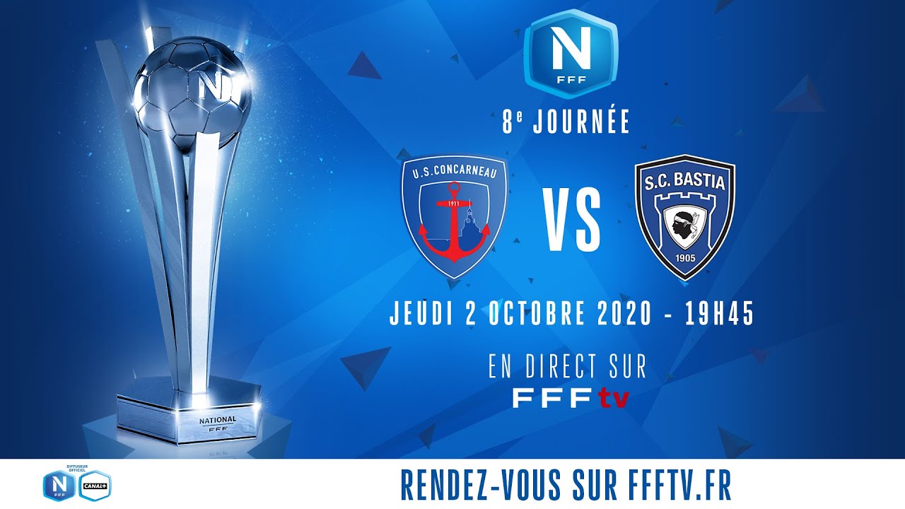 J8 : US Concarneau - SC Bastia en direct sur FFFtv (2.oct., 19h45) I National FFF 2020-2021 ...