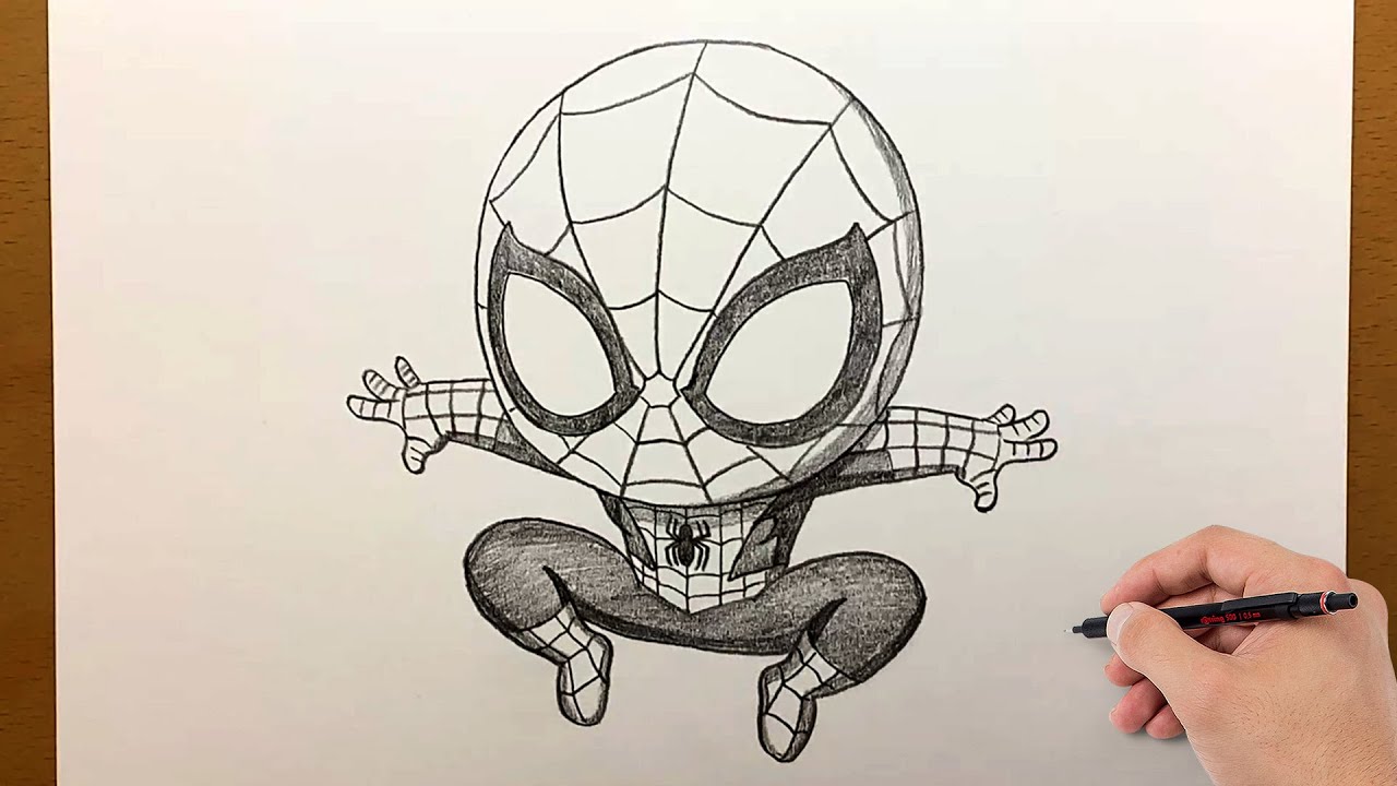How to Draw Cute Spider-Man Step by Step | Easy Chibi Spider-Man ...