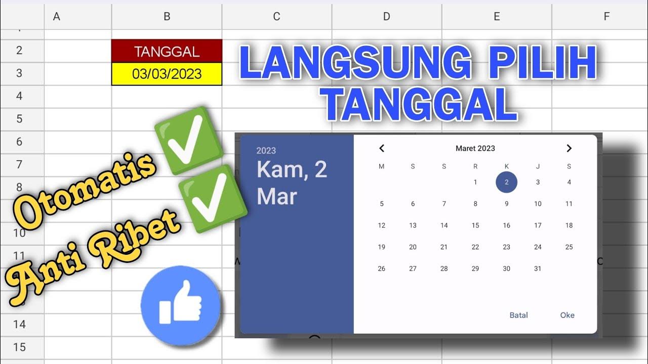 Cara membuat Tanggal pilih Otomatis Google Spreedsheet - YouTube