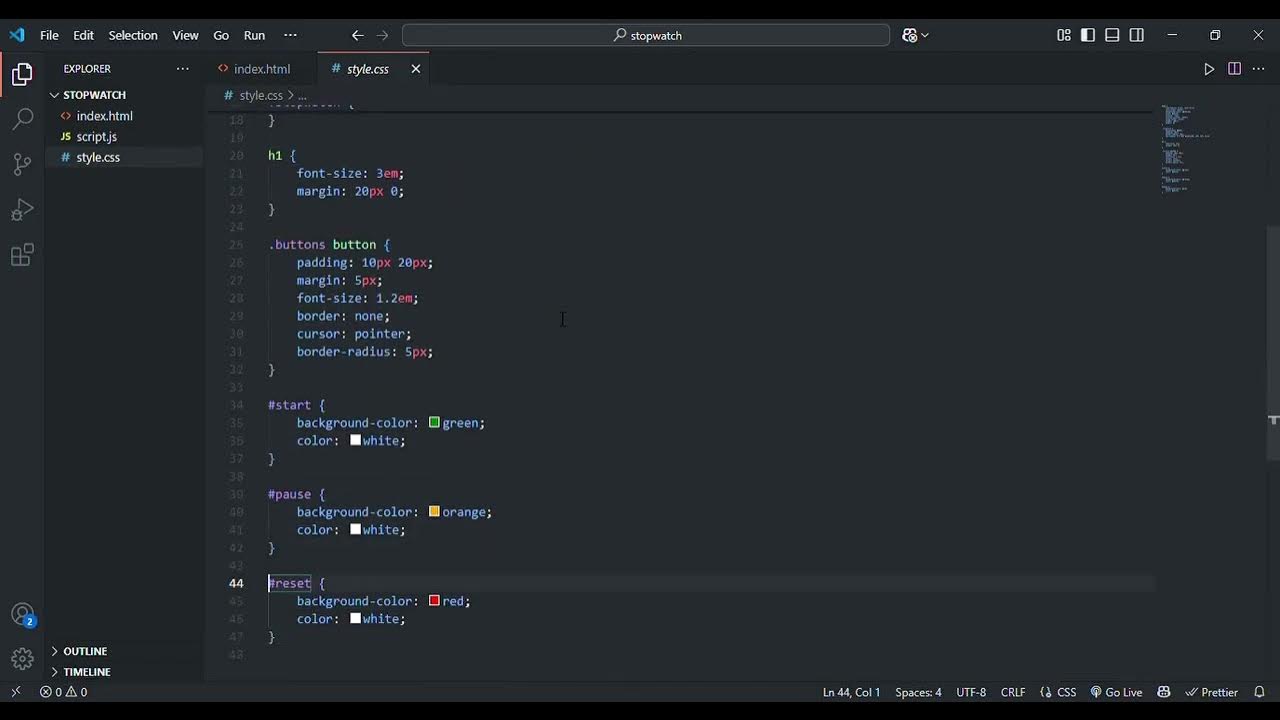 index html stopwatch Visual Studio Code 2025 03 26 16 40 23 - YouTube