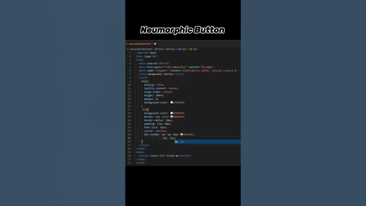 Neumorphic Button Shorts Shortsvideos Viral Viralvideo Html Css Javascript Youtube