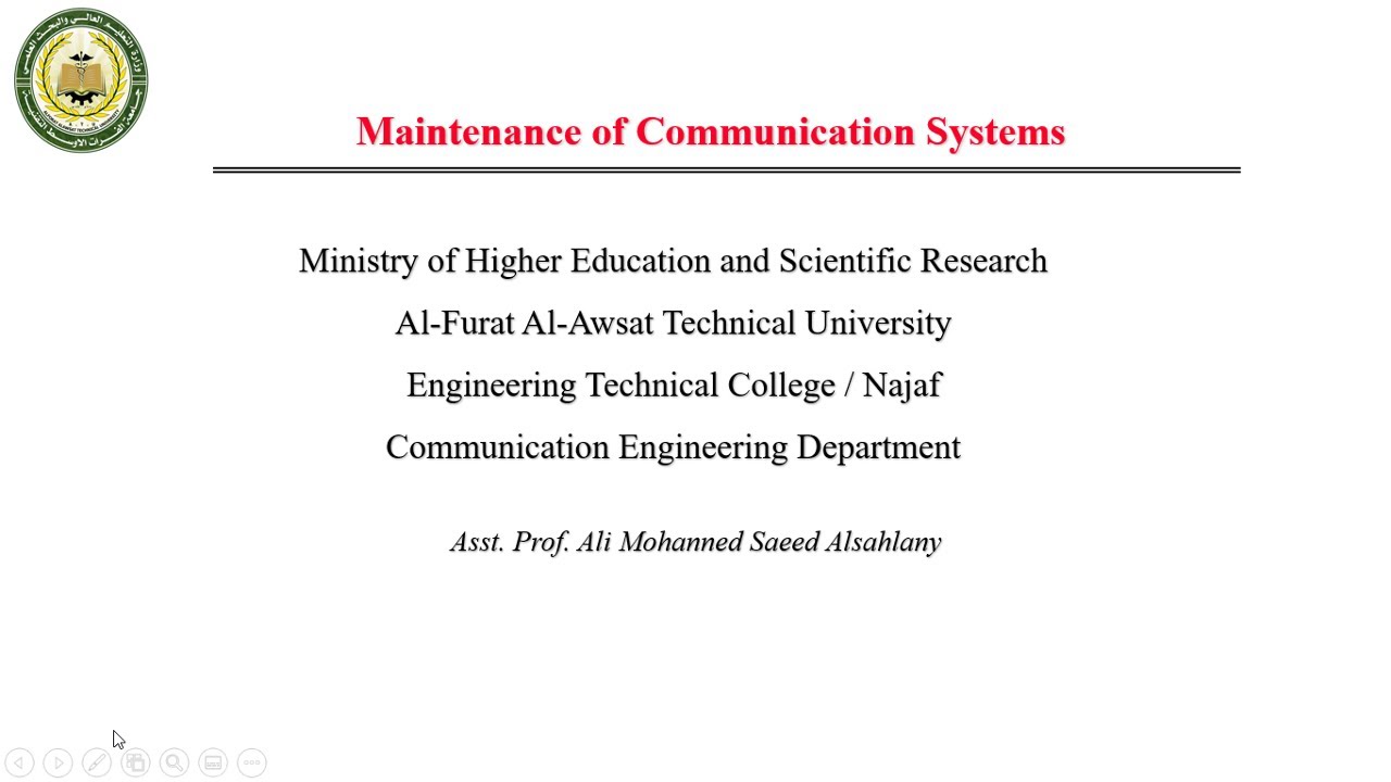 Maintenance of Communication Systems: Lecture 4 - YouTube