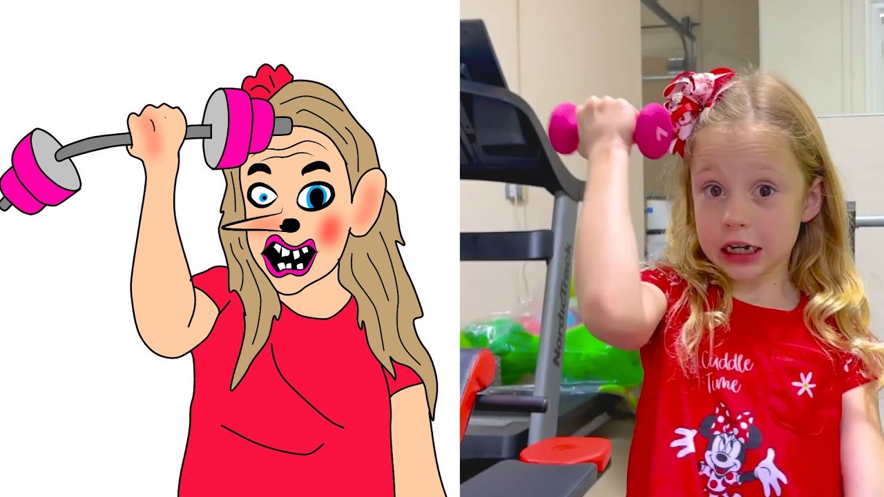 Nastya and Dad - Good home stories drawing meme | Like nastya funny ...