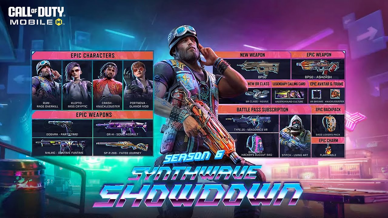 Season 6 Battle Pass Trailer COD Mobile - CODM S6 Synthwave Showdown BP ...