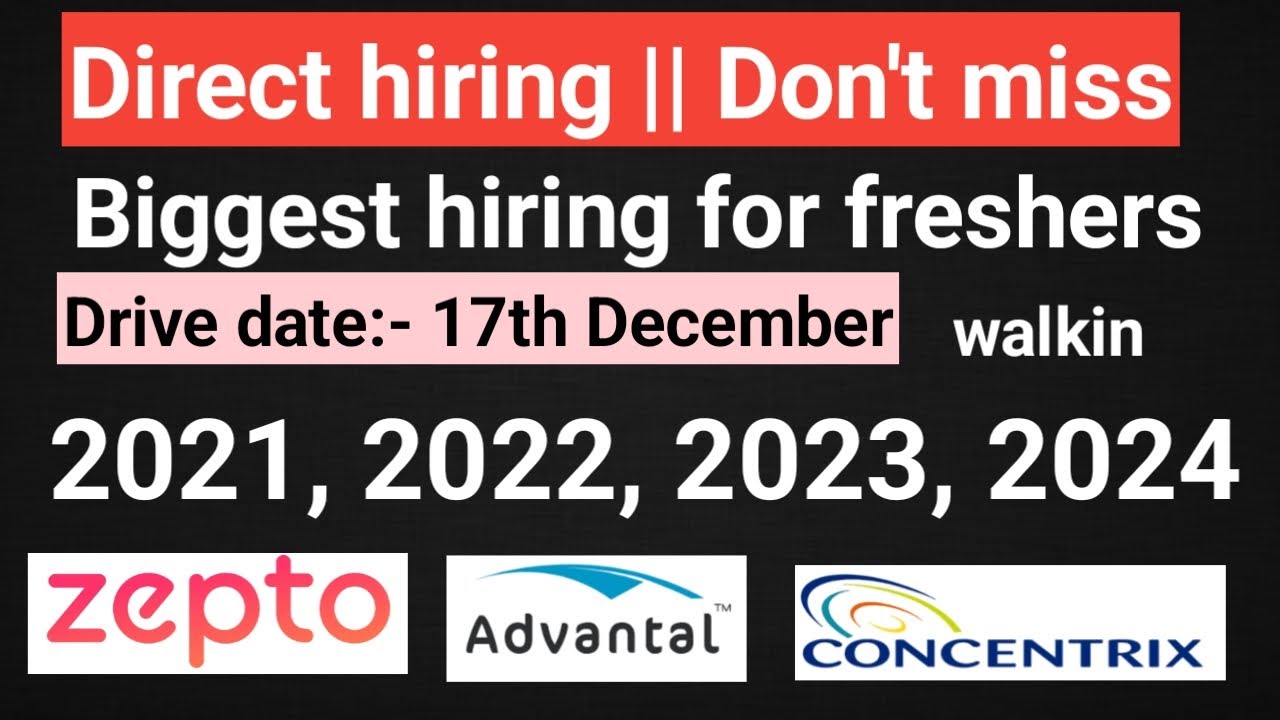 Direct walkin || Drive date:- 17th-19th December || Biggest hiring - YouTube
