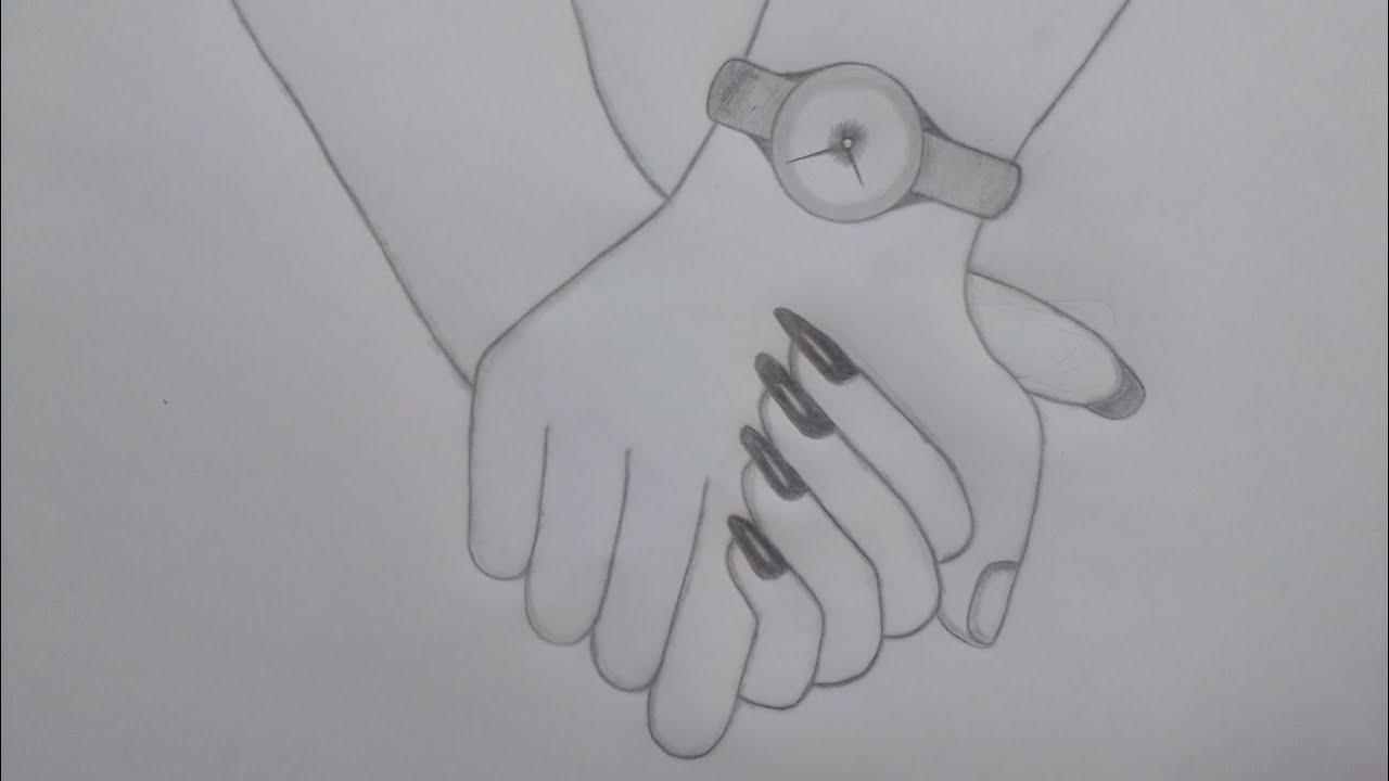 How to draw a Love Couple Holding Hands/Pencil sketch/Maria's Art Zone ...