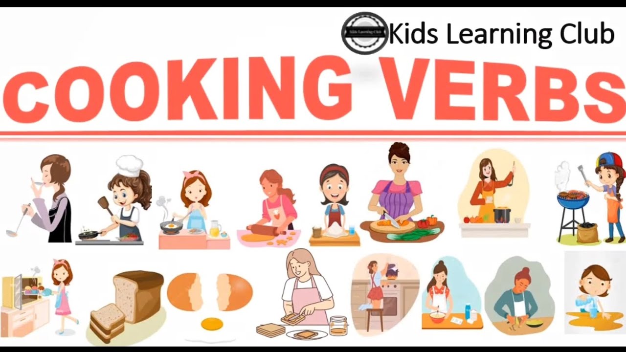 COOKING VERBS FOR KIDS |COOKING VOCABULARY with Pronounciation|Kitchen ...