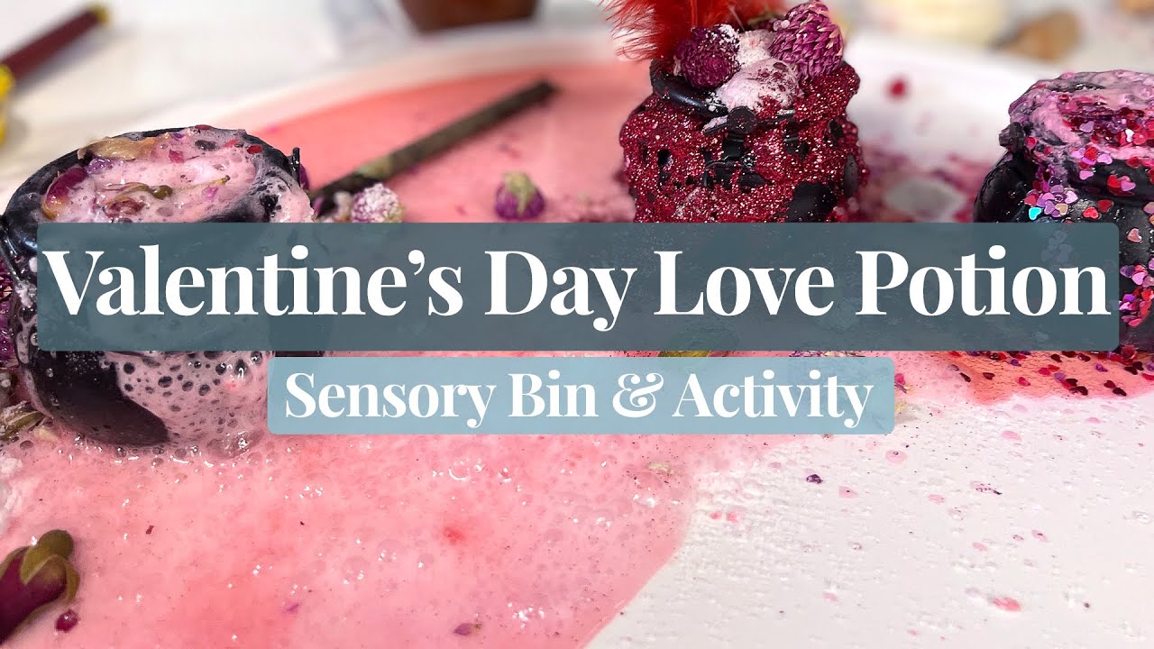 Valentine's Day Love Potion Sensory Bin and Activity - YouTube