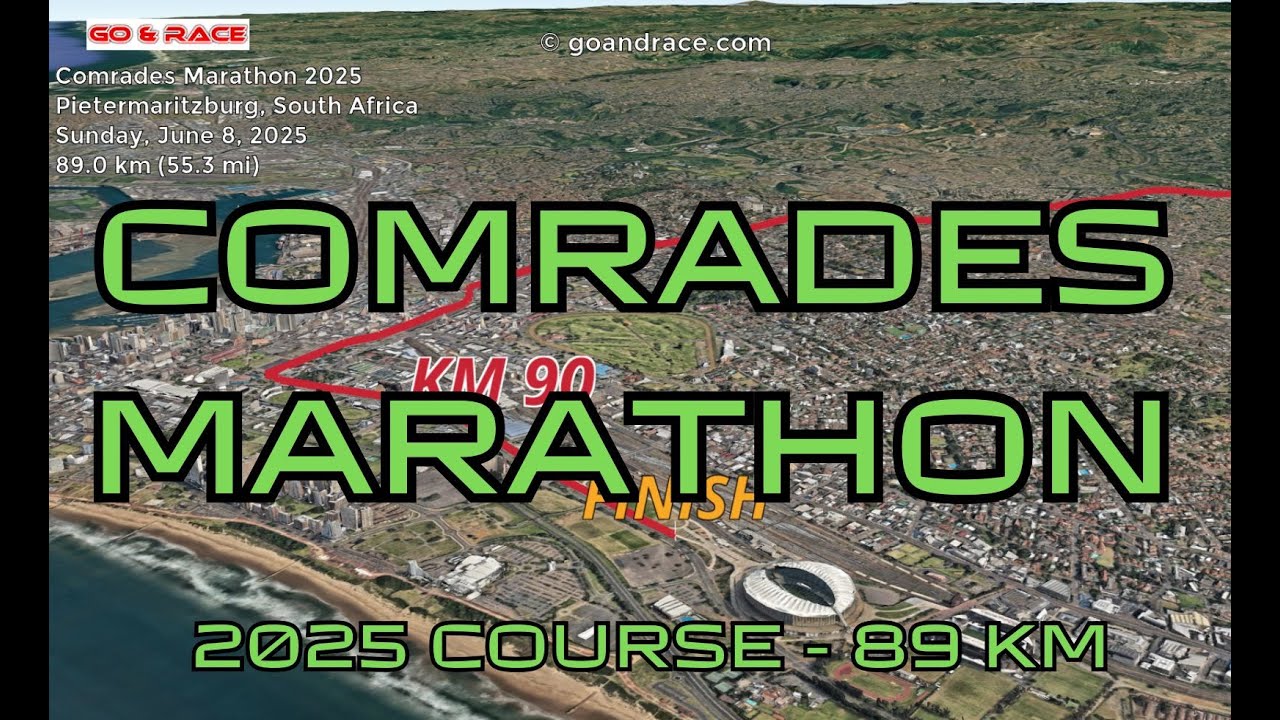 Comrades Marathon 2025: fly over the 89 km course! Video of the race ...