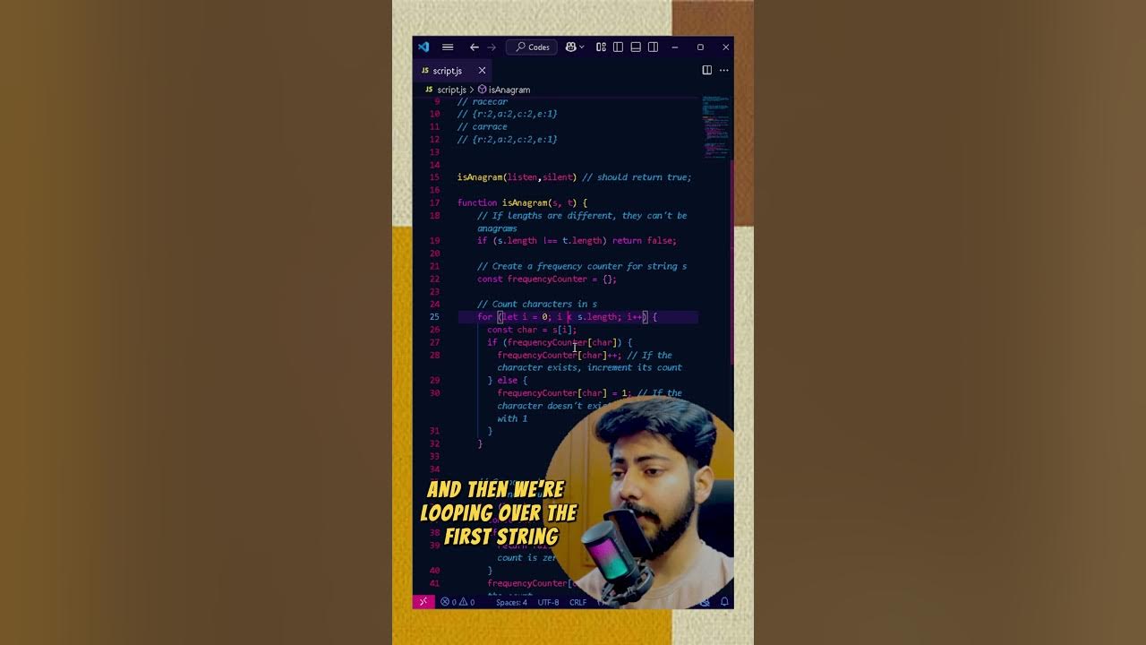 Valid Anagram Solution | Leetcode 242 | Javascript Solution - YouTube