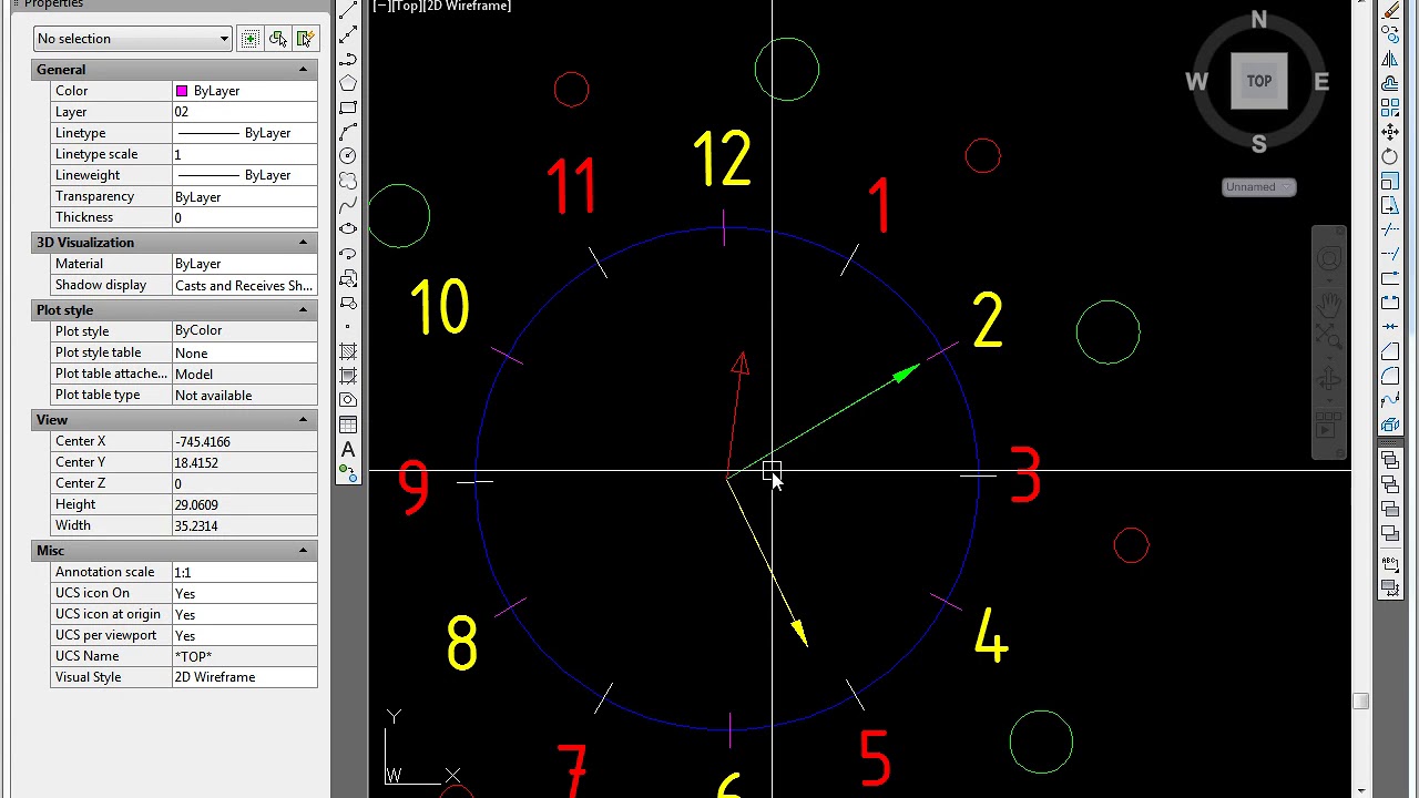 Small test Animation Clock with Lisp Autocad - YouTube