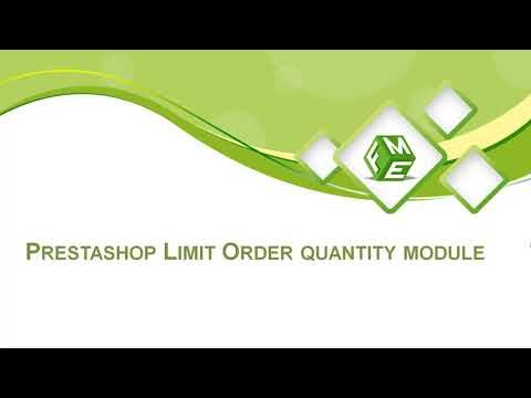 Prestashop Limit Order Quantity Module by FME Modules - YouTube