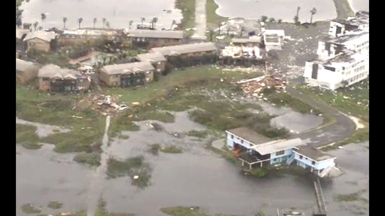 Hurricane Harvey Damage-Aerial View Of Texas Coast - YouTube