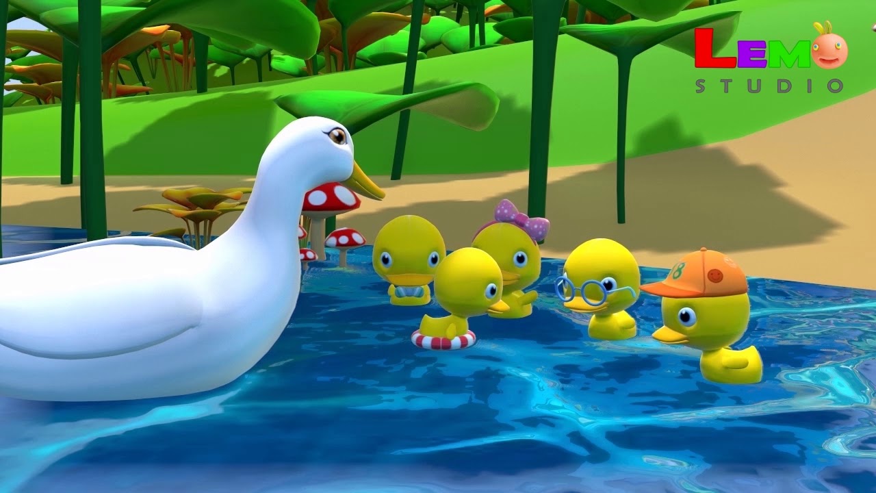 5 Little Ducks | Quack Quack Quack Quack | Kid English song 3D ...