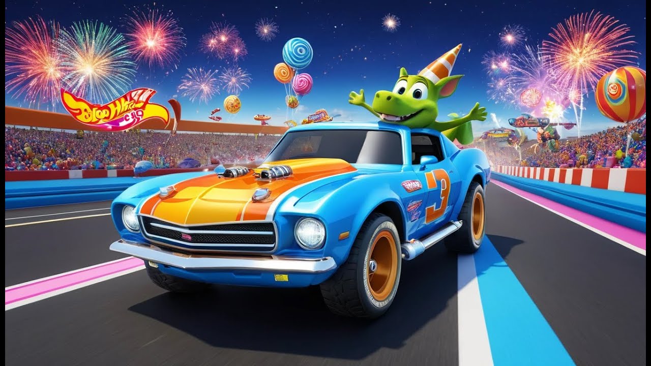 Racing Rex and the Hot Wheels Rally | Dino Car Adventure Song for Kids ...