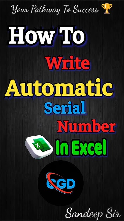 How to write automatic serial number in excel #exceltips #tutorial #trendingshorts - YouTube