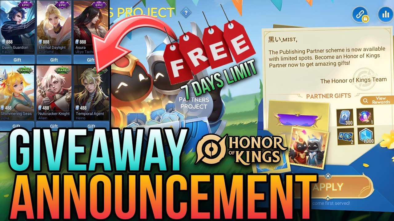Hok: New Partner project with many rewards | Epic skin Giveaway ...