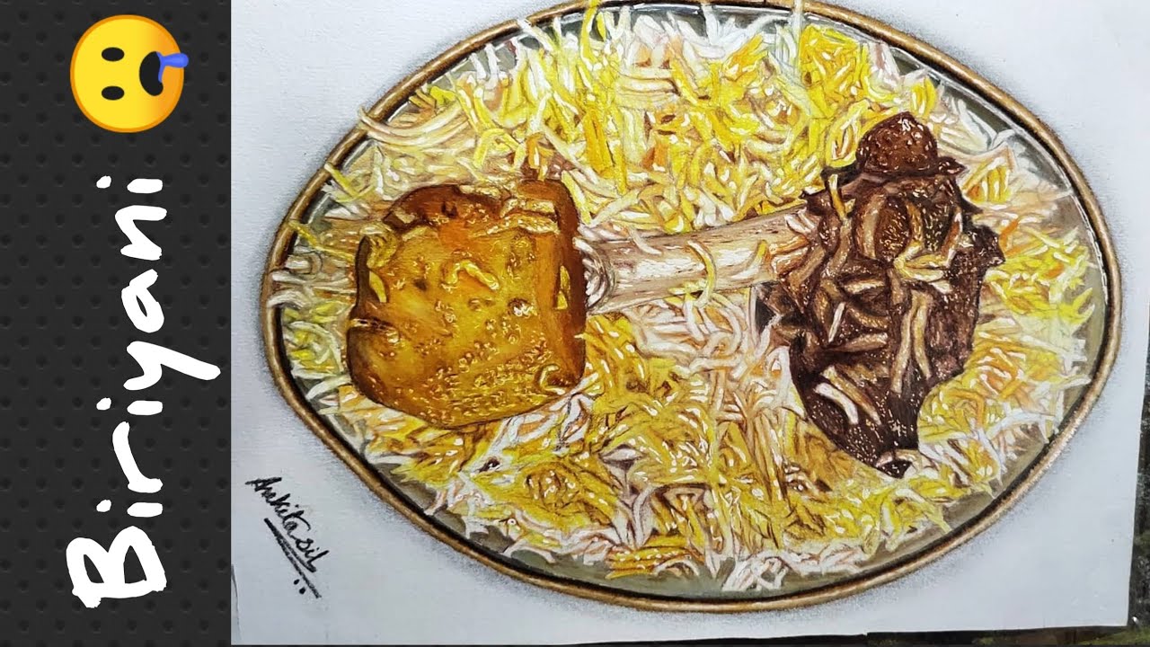 Realistic Biriyani 🤤 Drawing || Ankani Dream Art - YouTube