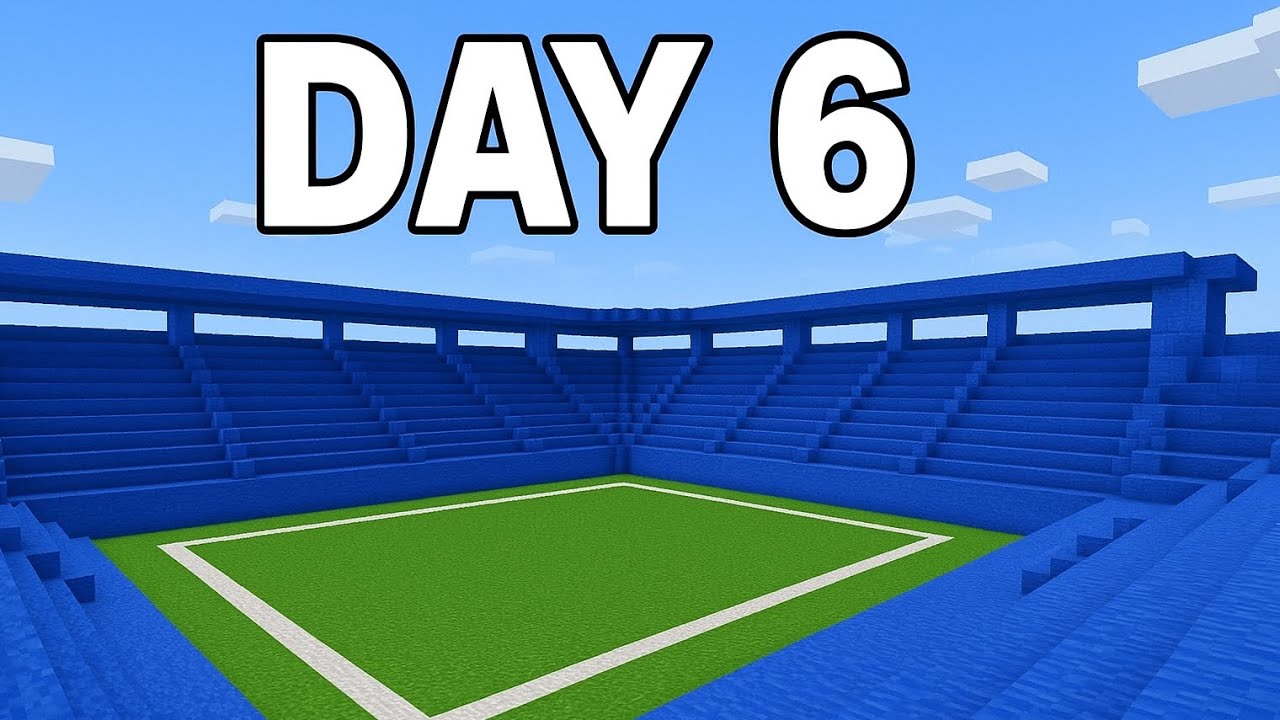 Building a stadium in minecraft (Day 6) - YouTube