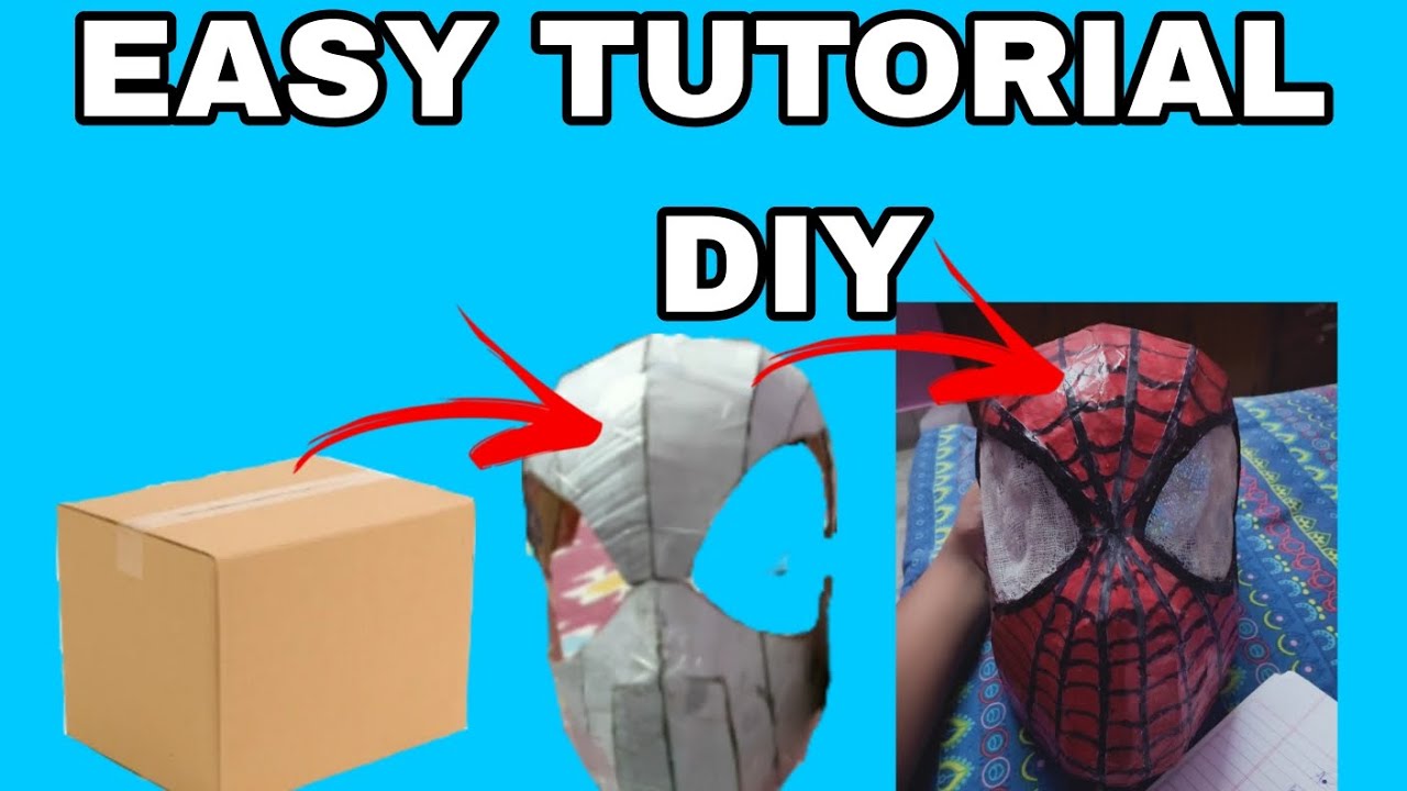 HOW TO MAKE SPIDER MAN MASK DIY(TUTORIAL) EASY - YouTube