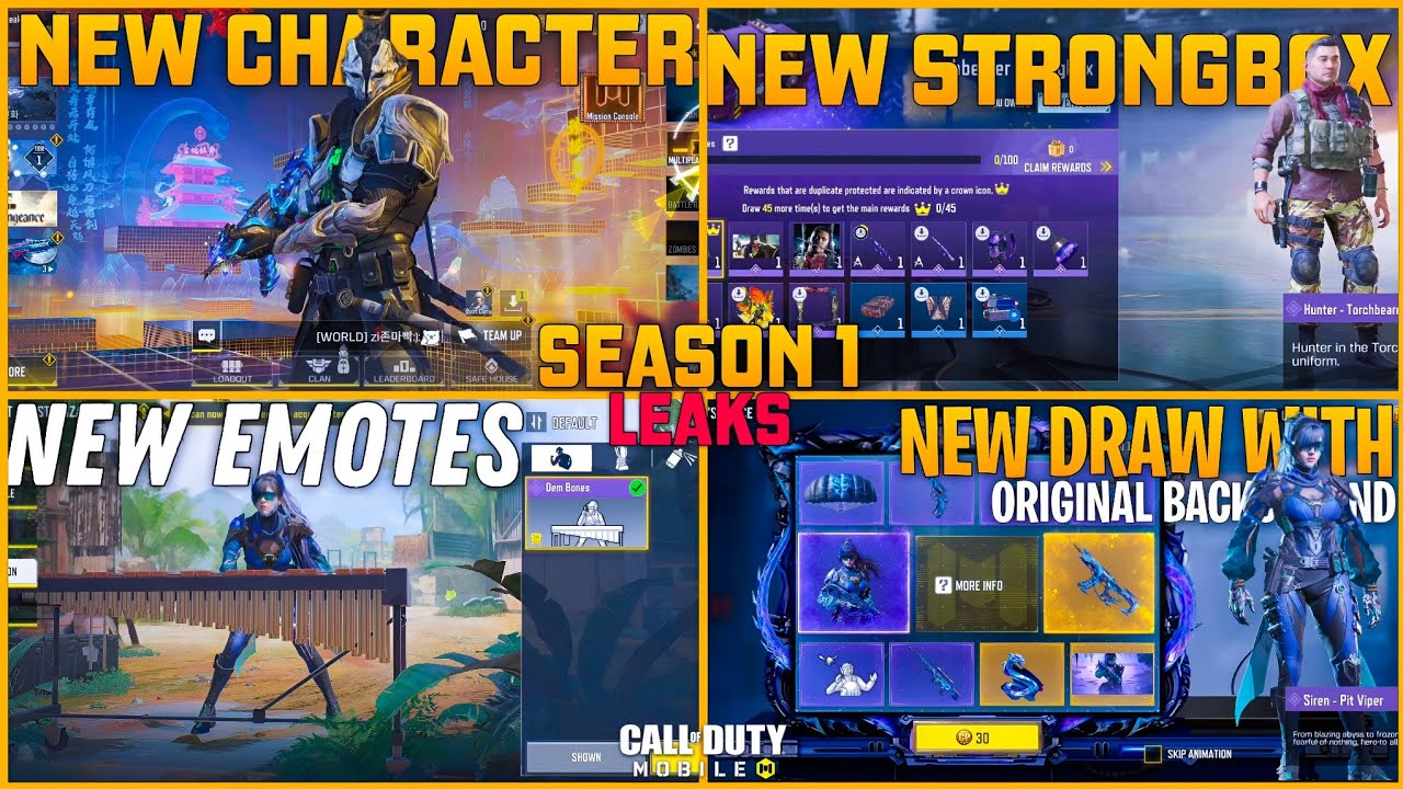 SEASON 1 ALL LUCKY DRAW | CRATES | CHARACTER & EMOTES LEAKED!! COD ...