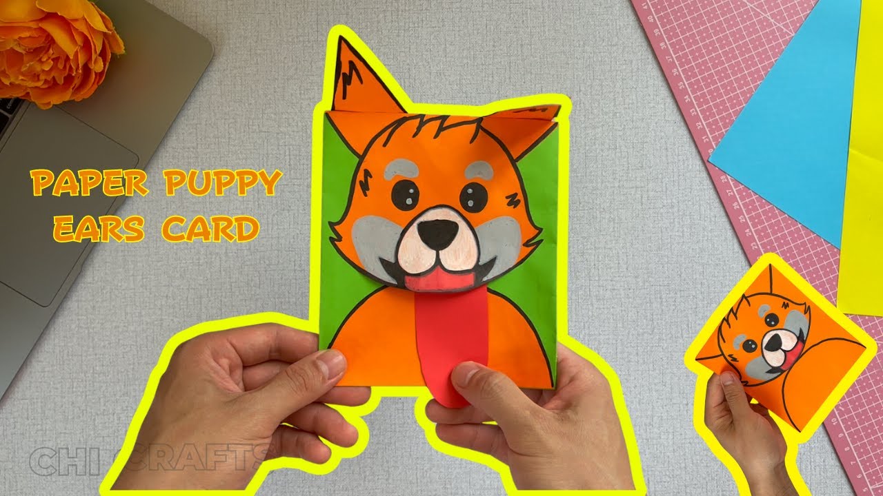 Cute Paper Puppy Ears Card | Easy Dog Craft - YouTube