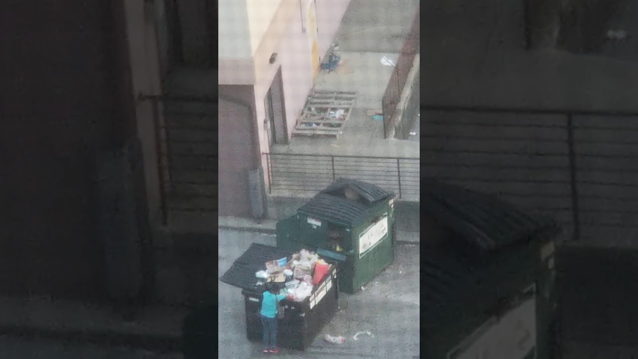 Lady dumpster diving with the coronavirus going on - YouTube