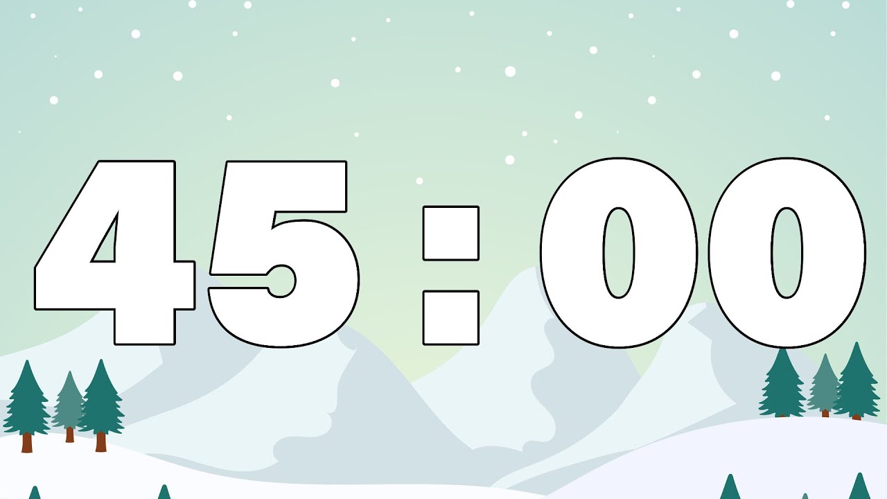 Winter Countdown Timer - 45:00 - Blue and Bold Font - YouTube