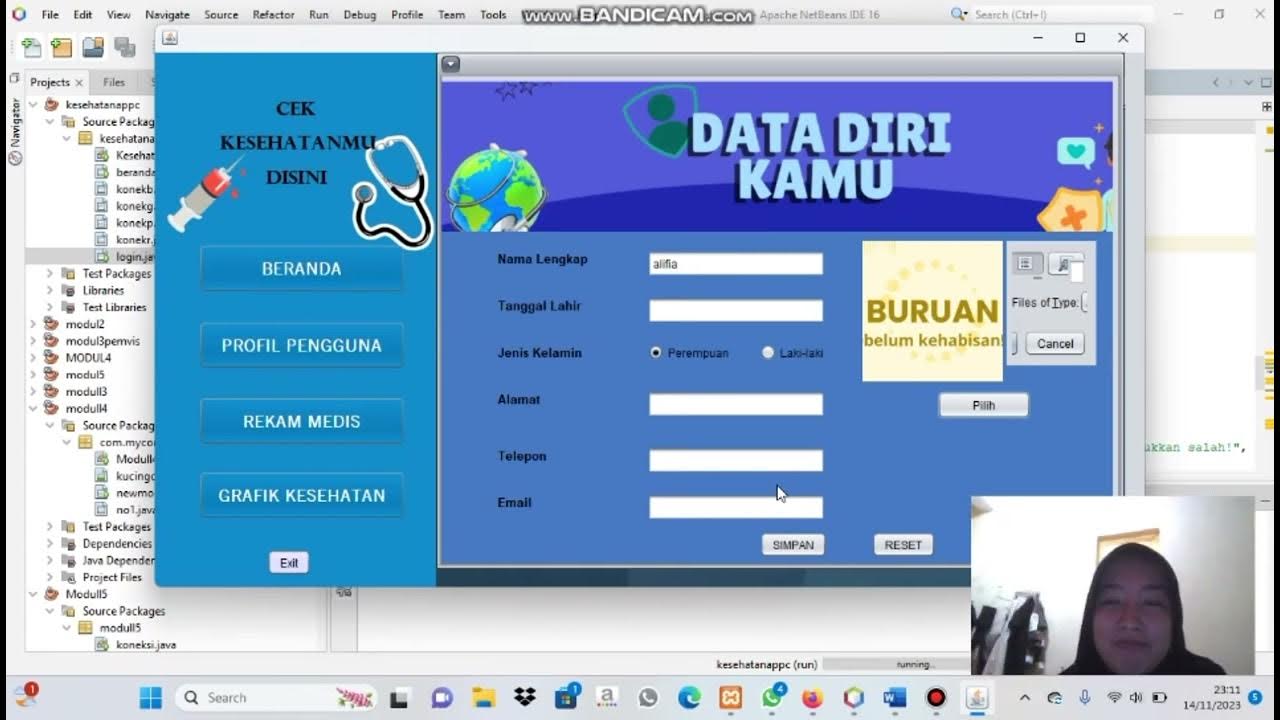 PROGRES PROJEK AKHIR 1 | APLIKASI PEMANTAU KESEHATAN | MATA KULIAH PEMROGRAMAN VISUAL - YouTube