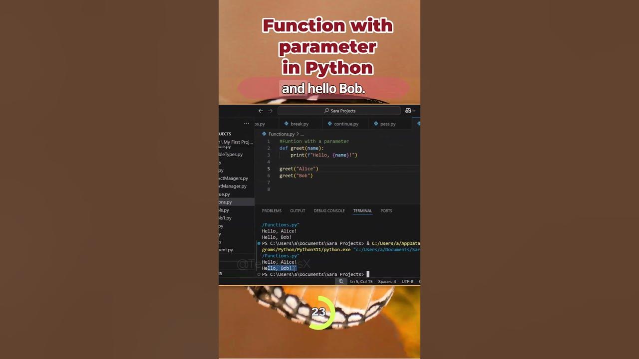 Function with parameters #Functions #WithParameters #CodingTutorial #LearnToCode # ...