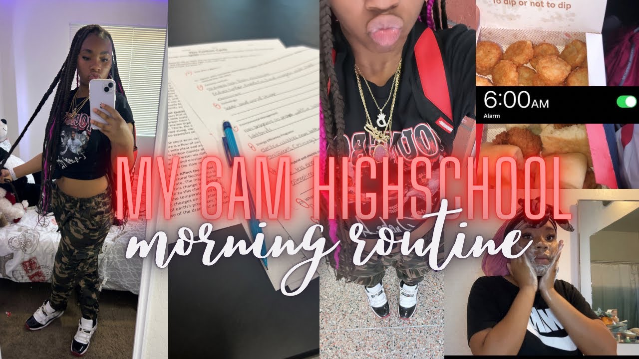 My 6am High School Morning Routine + School Vlog!! - YouTube