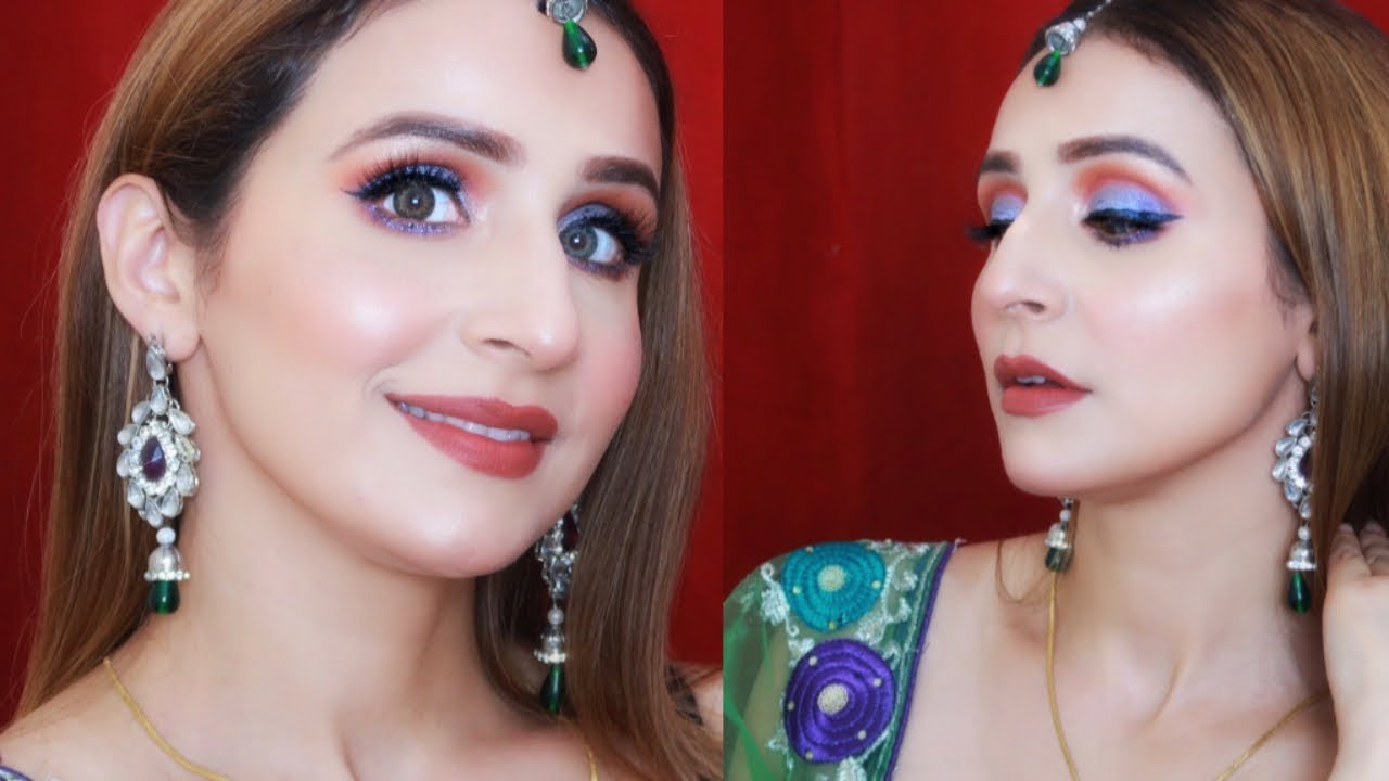 Indian Wedding Makeup Tutorial || Mehndi/Sangeet Makeup🌟 - YouTube