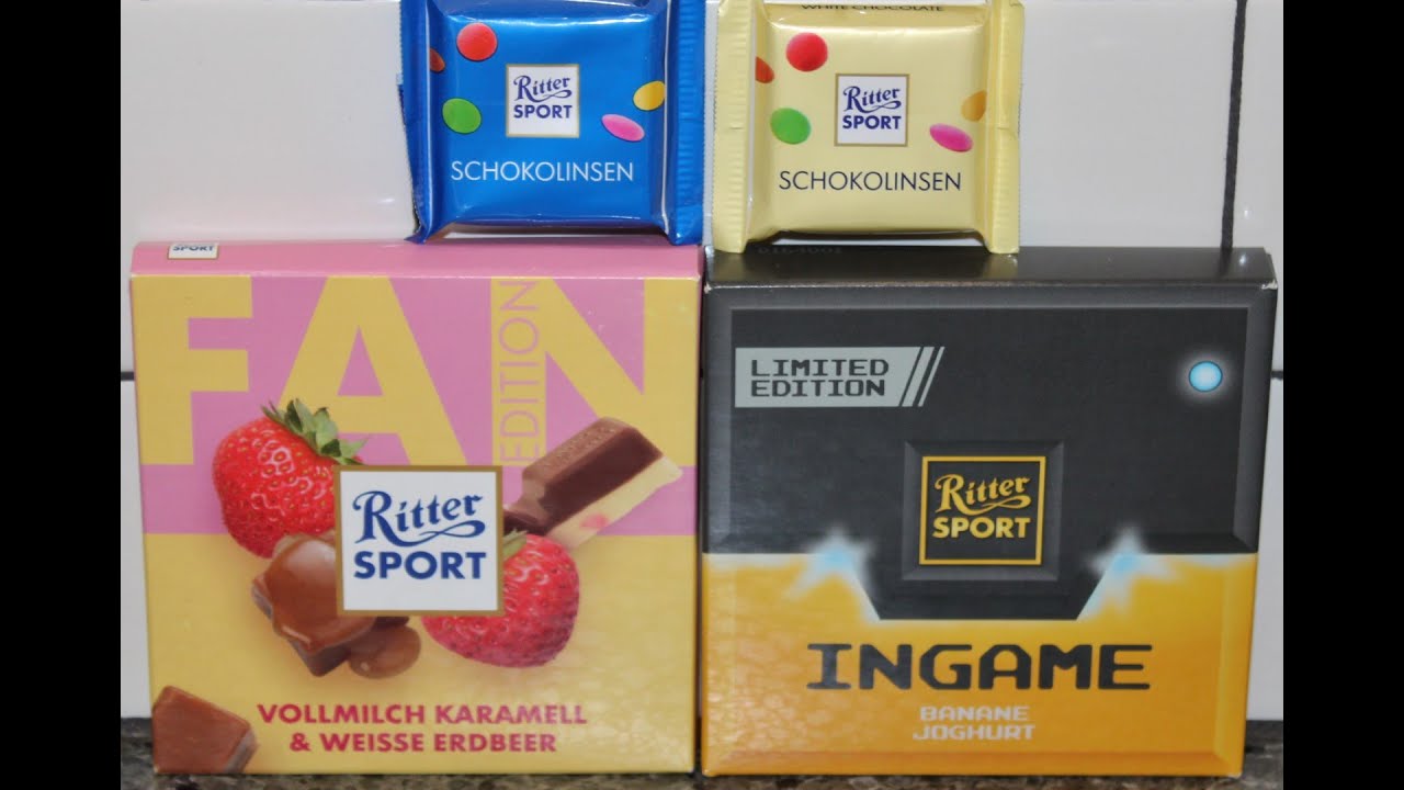 Ritter Sport: Ingame Yoghurt/Banana, Fan Edition Strawberry Caramel ...