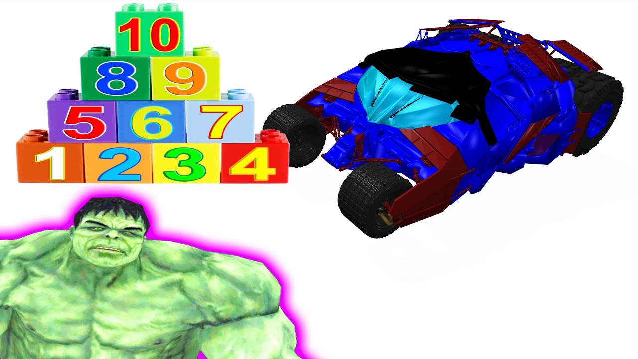 Belajar Angka Mainan Mobil Hulk Video Anak-Anak - YouTube