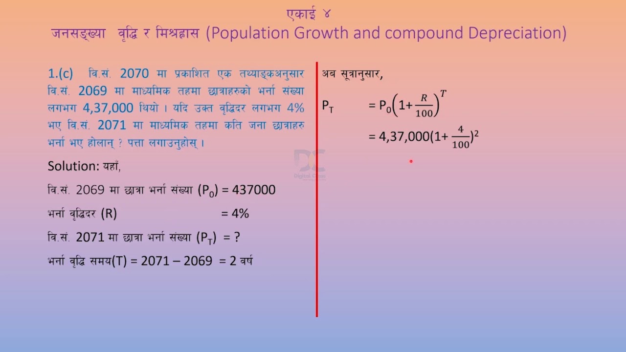 Class 10 maths Unit 4 Population Growth and Compound Depreciation - YouTube