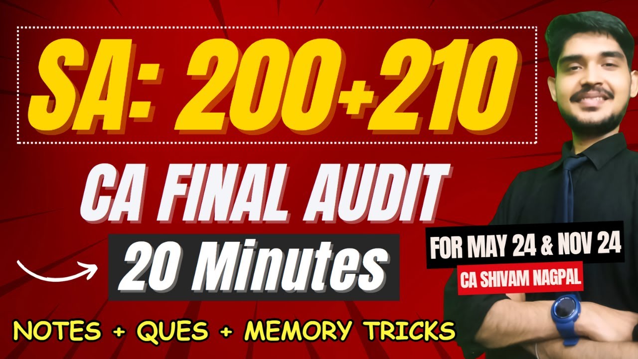 SA 200 | SA 210 | CA Final | CA FINAL AUDIT New Syllabus | CA FINAL ...