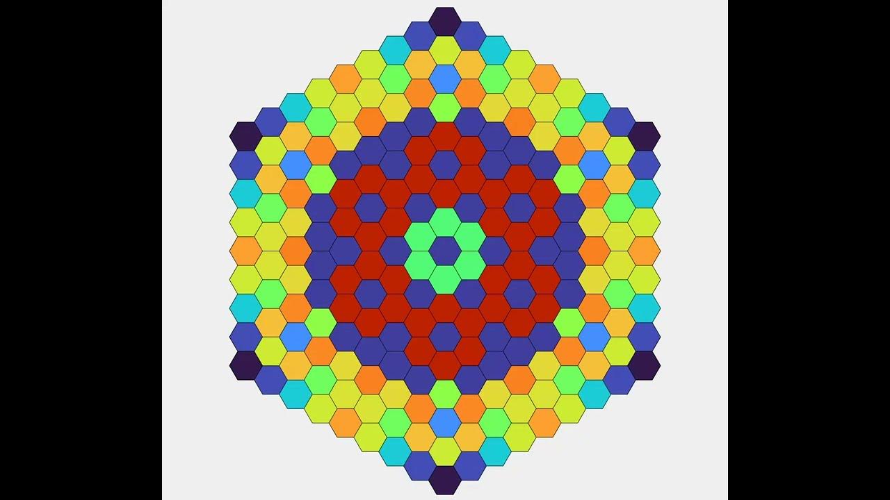 Sum of Neighbours Cellular Automaton, Hexagon Grid - YouTube