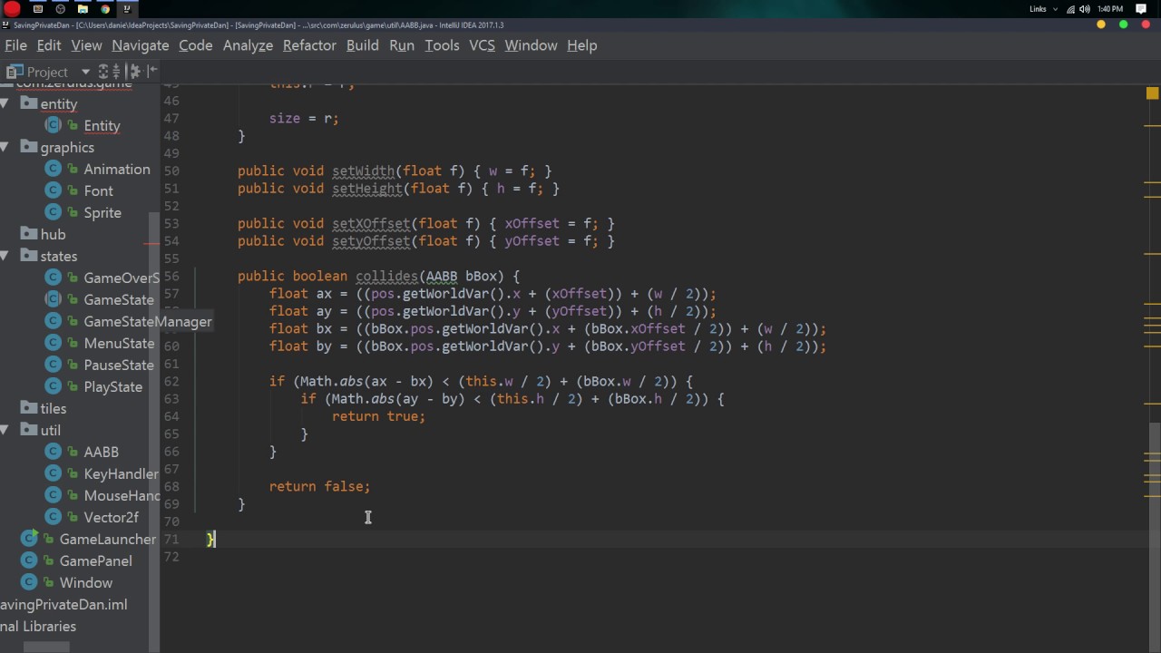 Java 2d Game Programming Episode 9 Aabb Collisions Youtube