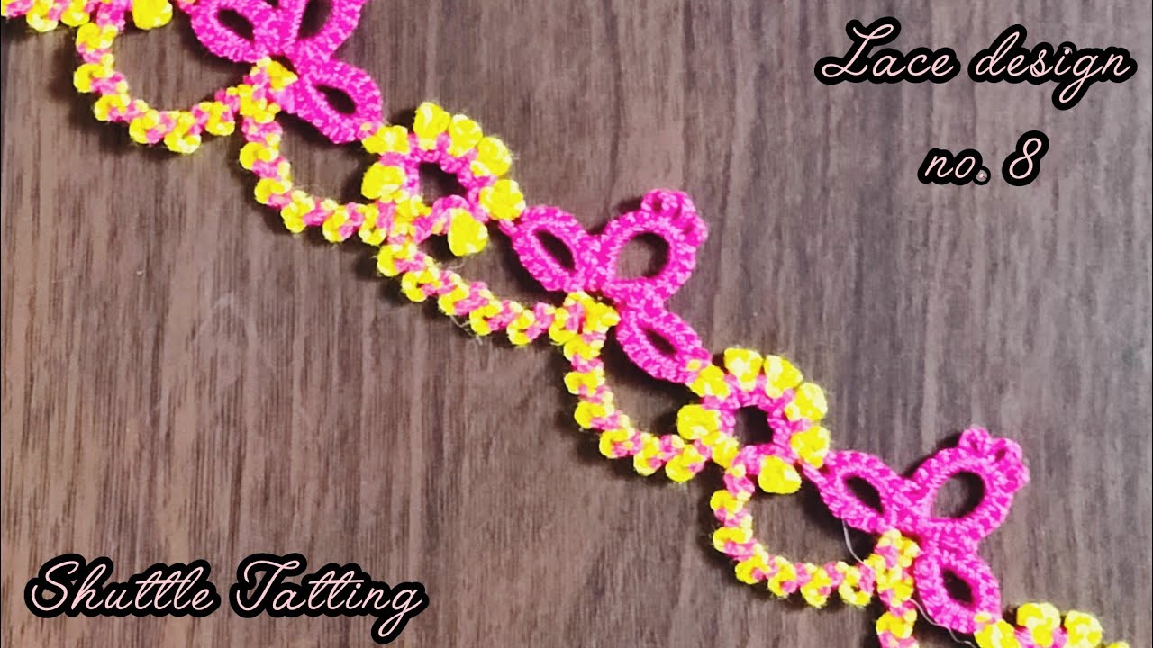 #36 shuttle tatting lace pattern tutorial step by step ️👍🏻🤚/double ...