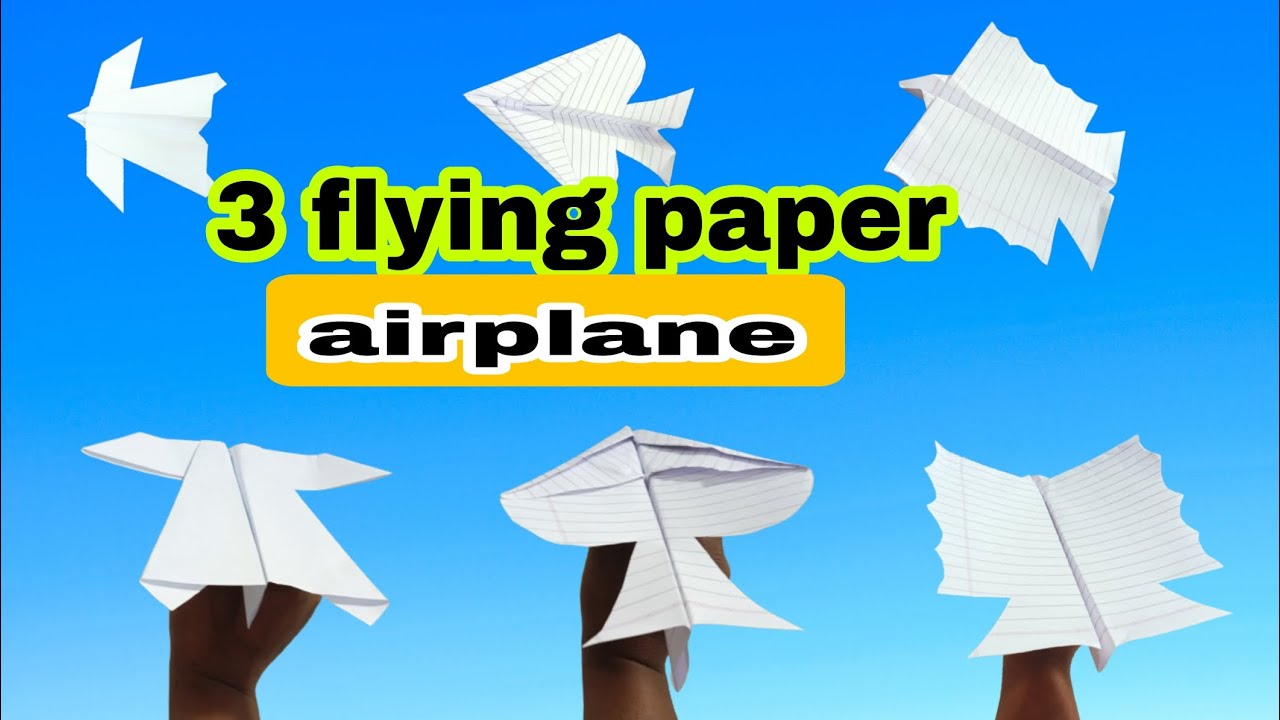 how to make a paper flying airplane ll 3 easy craft ll paper best ...