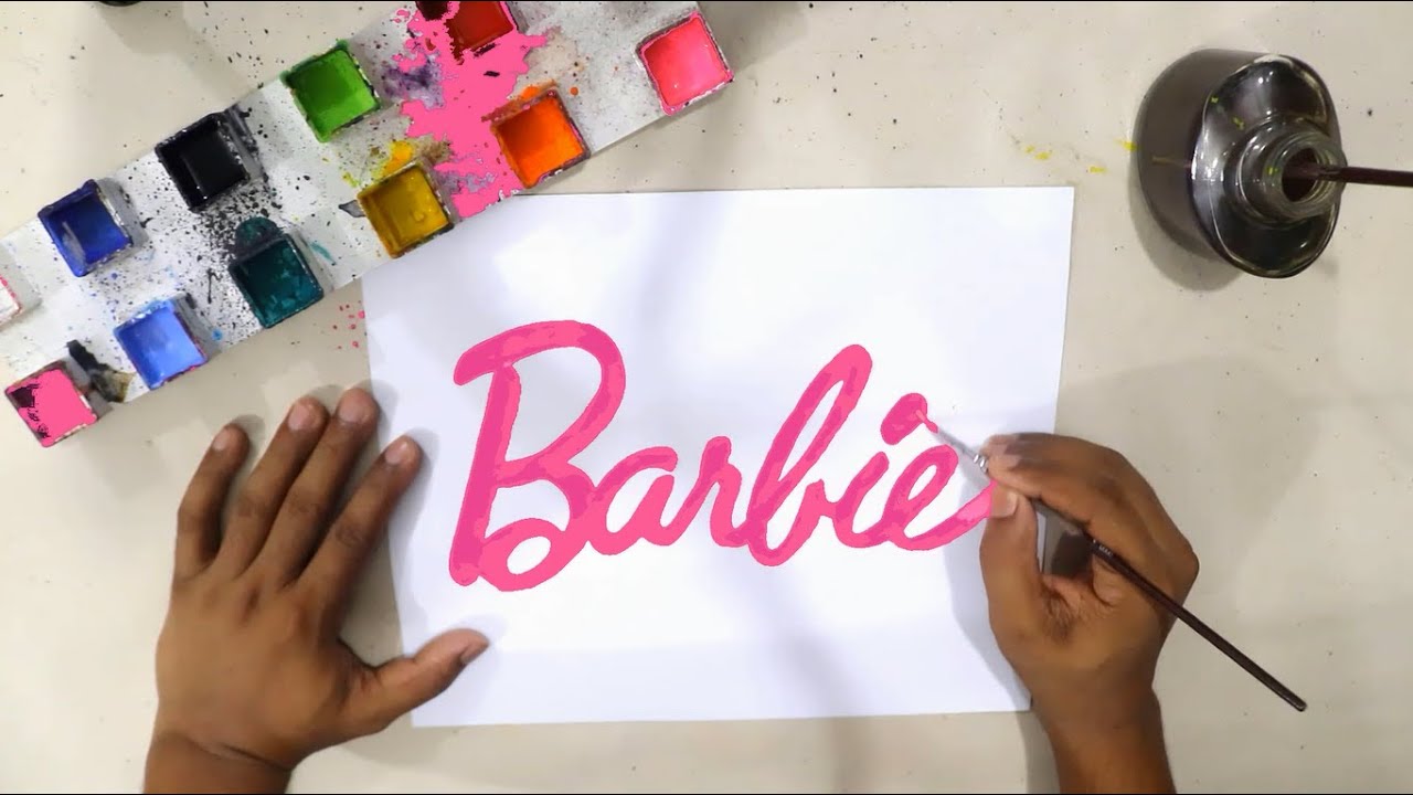 How to draw the Barbie logo - YouTube