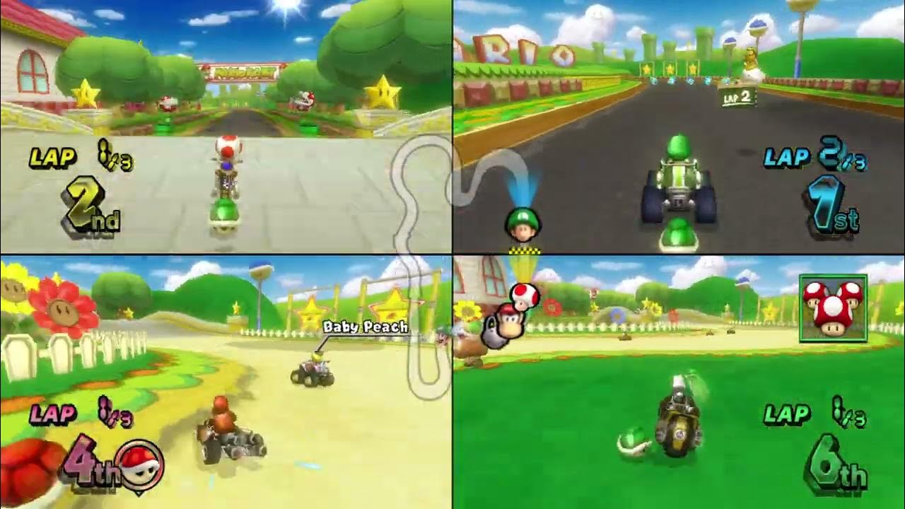 Mario Kart Wii 4 Players #353 (3 Tracks) 150cc - YouTube