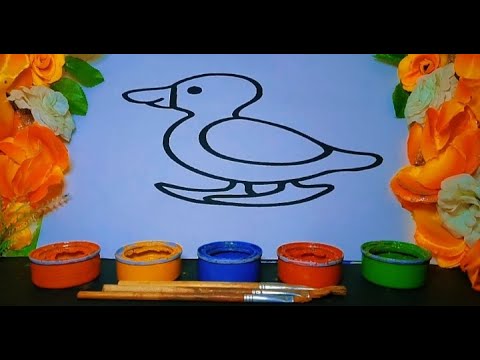 Bebek Sawah Gambar, Melukis dan Mewarnai Untuk Anak-Anak, Balita || Mewarnai Gambar Bebek