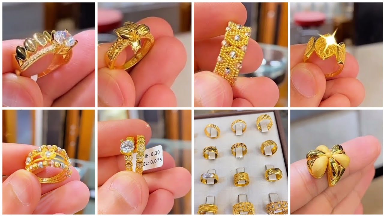 Latest Gold Rings design with weight 2023||gold Gold Anguthi Designs 💫 ...
