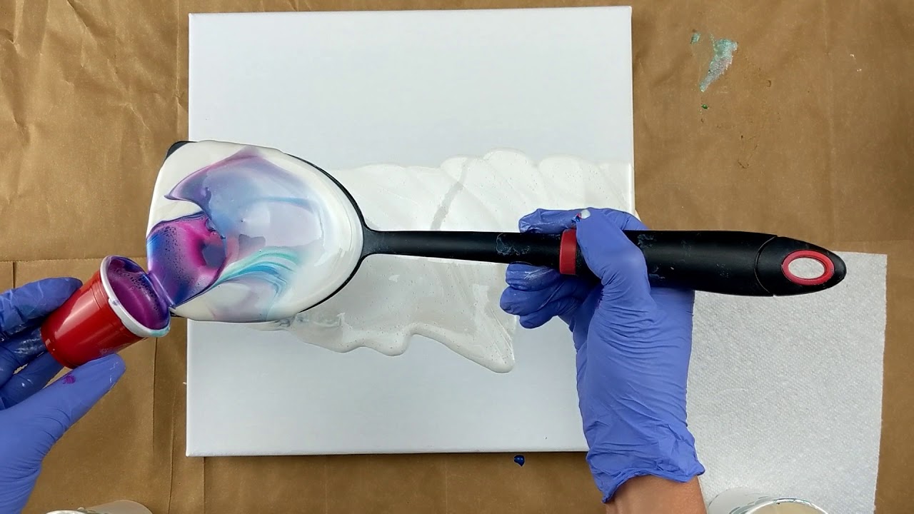 (165) Acrylic Pour Painting Spatula flip cup - YouTube
