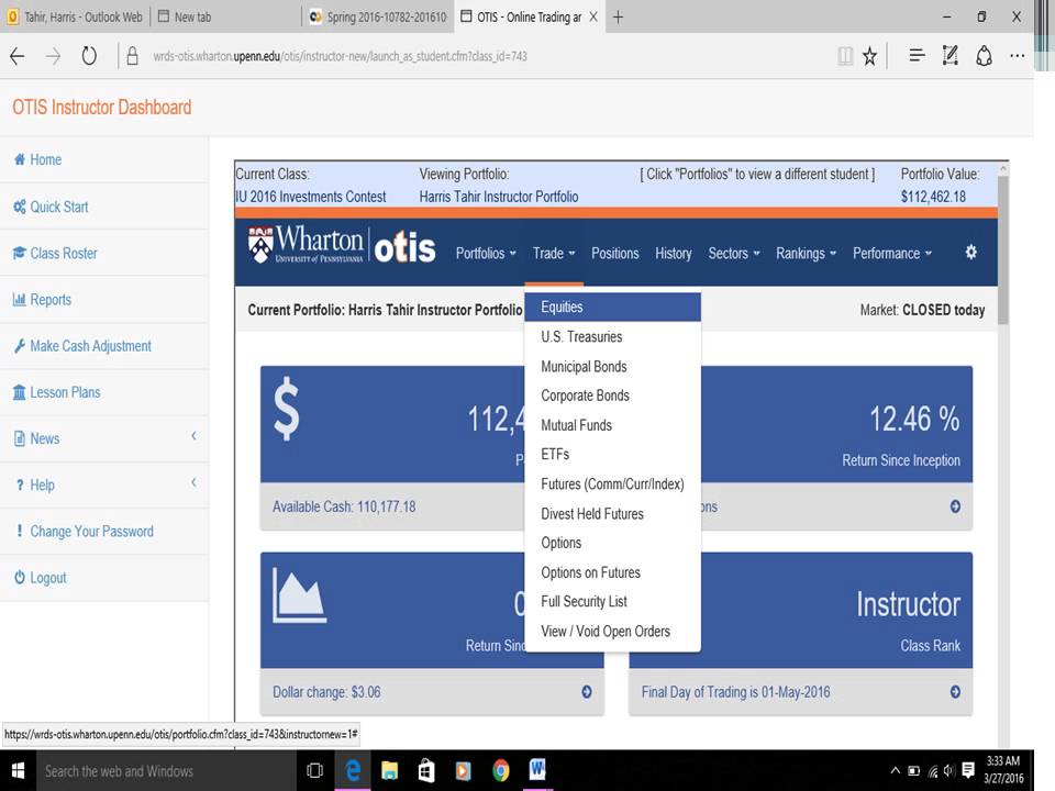 Trading Equities in OTIS Simulation - YouTube