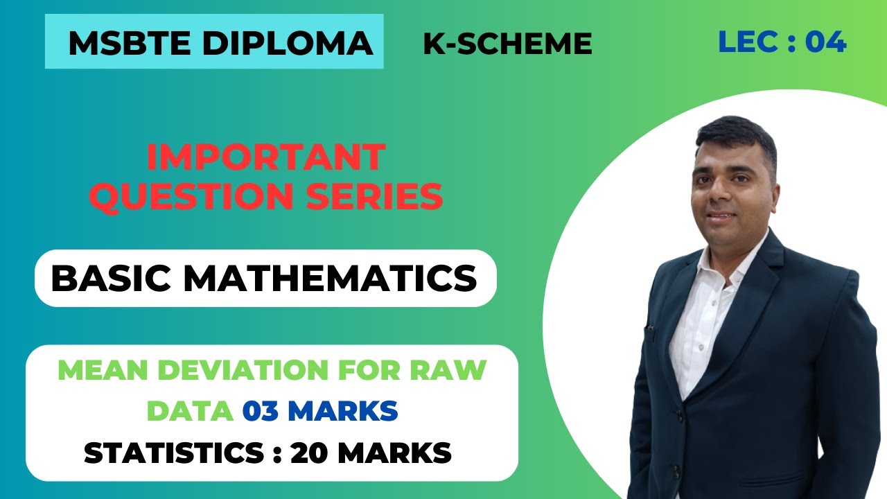 Basic Mathematics | Mean Deviation From Mean For Raw Data | MSBTE ...